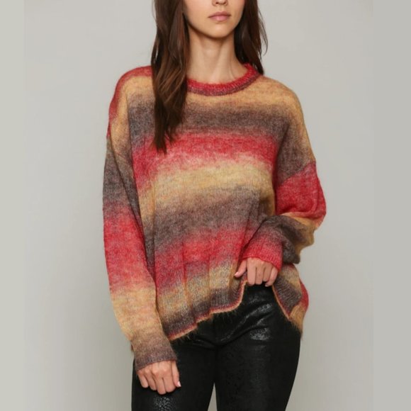 Fate | Sweaters | Nwt Fate Lightweight Stripe Fade Multi Color Mohair ...